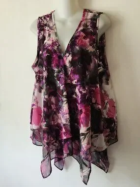 Simply Vera Vera Wang | Tops | Simply Vera Vera Wang Blouse Sz Xl Pink ...